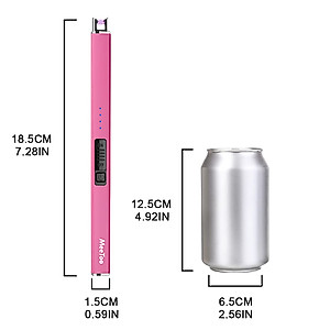 MeeToo Fluorescent Lighter Electric Candle Lighter Rechargeable USB Lighter Plasma Arc Windproof Grow in The Dark for Candle Party (Pink)