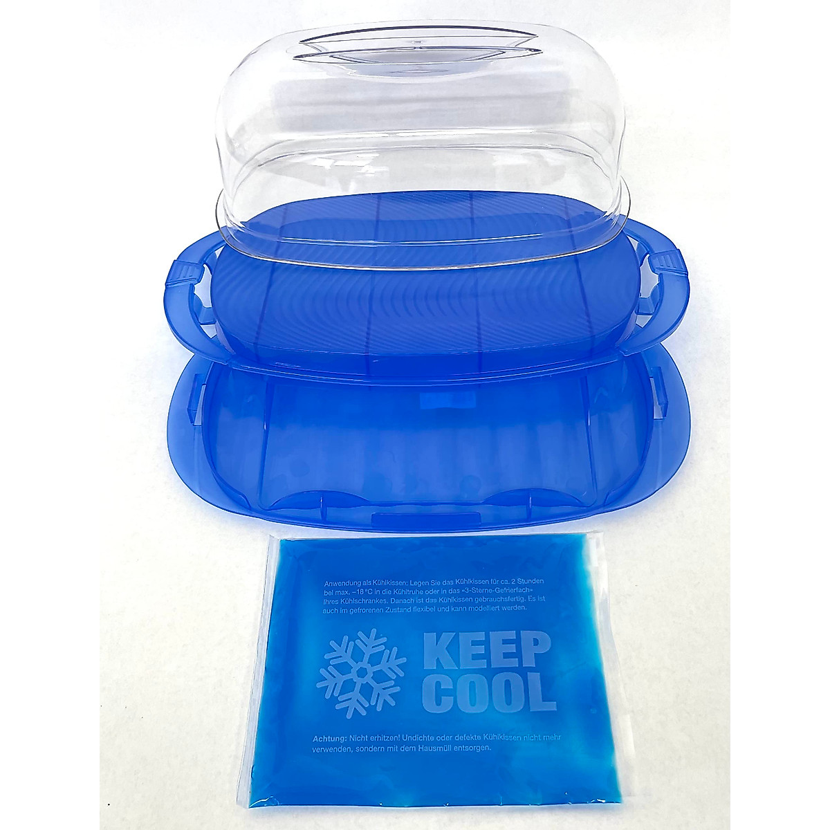 Snack Server Charcuterie Tray/Platter with Snap Shut Lid and Cooling Ice Pack. Serve Appetizers, Sushi, Shrimp Cocktail, Snacks, Cheese, Finger Foods and Cupcakes. Keeps Food Cool Fresh and Ready.