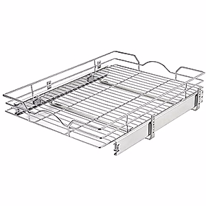 OCG Pull Out Cabinet Organizer (11" W x 18" D), Pull out Drawers for Kitchen Cabinets, Pull Out Shelves for Base Cabinet Organization in Kitchen Bathroom Pantry, Chrome Finish