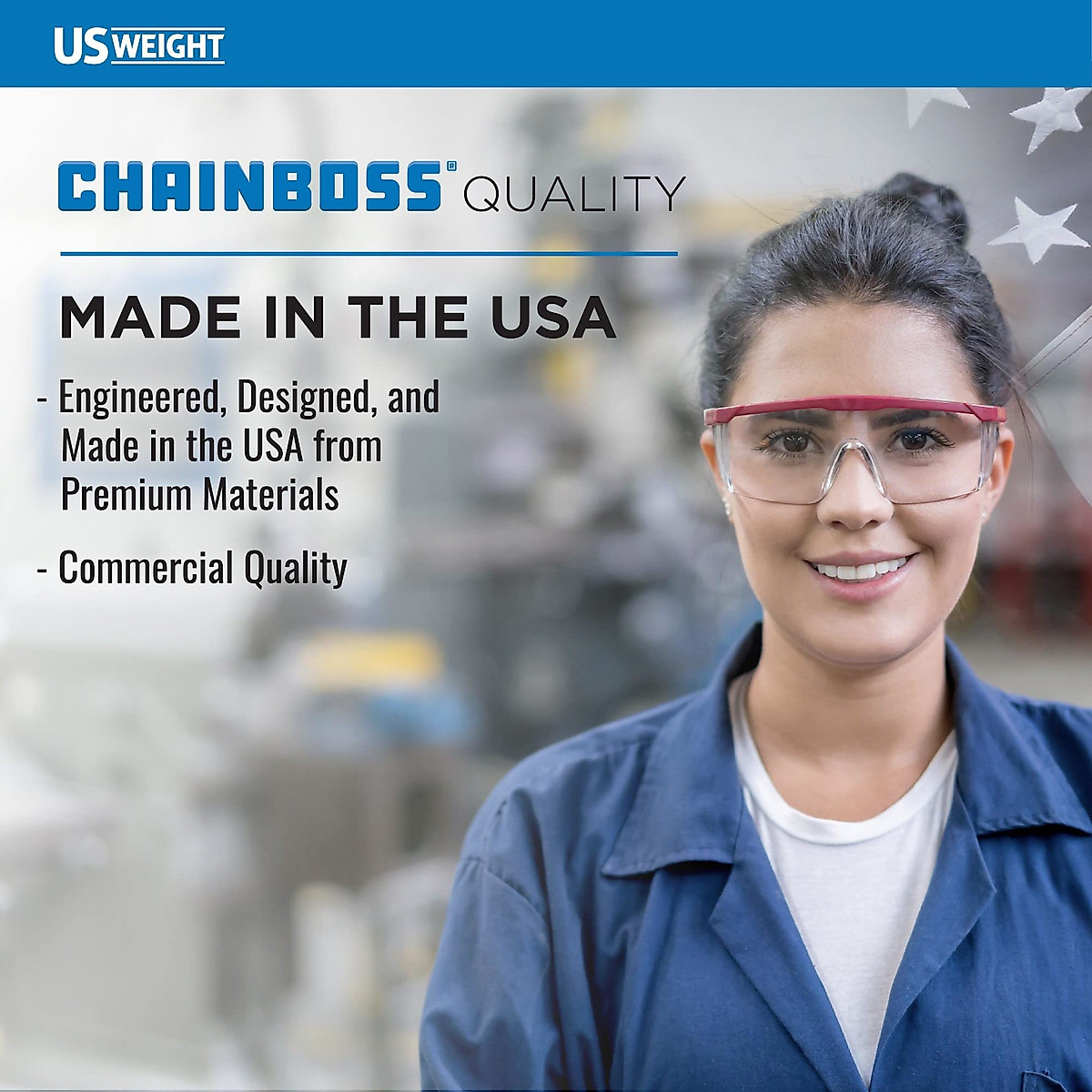 US Weight 2" x 25' Safety Green Plastic Chain with SunShield UV Resistant Technology - Durable Plastic Chain Links for Safety Chain Applications - Made in USA