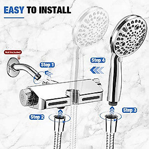 Surpzon Filtered Shower Head with Handheld Combo，Dual 2-in-1 Spa System with Massage and 9 Spray Settings Shower Head，High Pressure ，Buit in Power Wash Mode (Chrome）