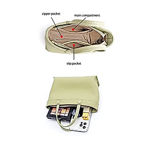 Small Leather Tote Shoulder Bags For Women Top Handle Crossbody Purse (1-Black)