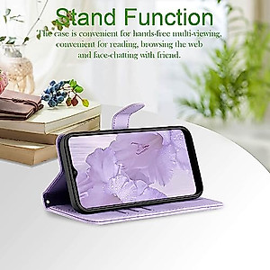 A03s Case Wallet,for Samsung Galaxy A03s Phone Case,Card Holder Leather Kick-stand Flip Cases Protector,Wrist Strap,Magnetic Closure,Shockproof Protective Cover for Galaxy A03s(US Version) (Purple)