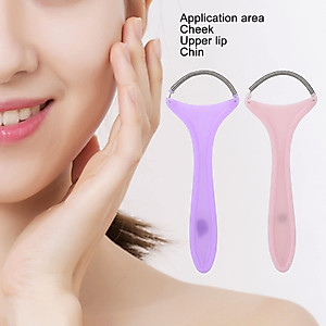 2Pcs Facial Hair Remover, Effective Stainless Steel Spring Threading Epilator for Women Chin Cheek Mustache Upper Lip Neck, Portable Facial Hair Removal Stick, Manual Face Beauty Tool