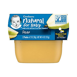 Gerber 1st Foods Pears, 2.5 Ounce Tubs, 2 Count (Pack of 8)