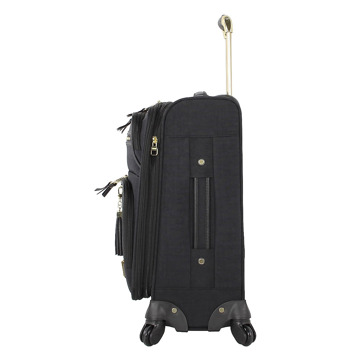Steve Madden unisex-adult (luggage only) Carry on Bag with Spinner Wheels, Peek-a-boo Black, 20in