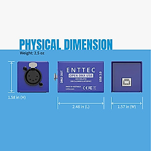Enttec Open DMX USB 70303 Lighting Interface & SIRS-E 70029 5P Male to 3P Female Adapter (Bundle) - No Software Included - Open Source/Hardware Only/Entry Level Model for Beginners