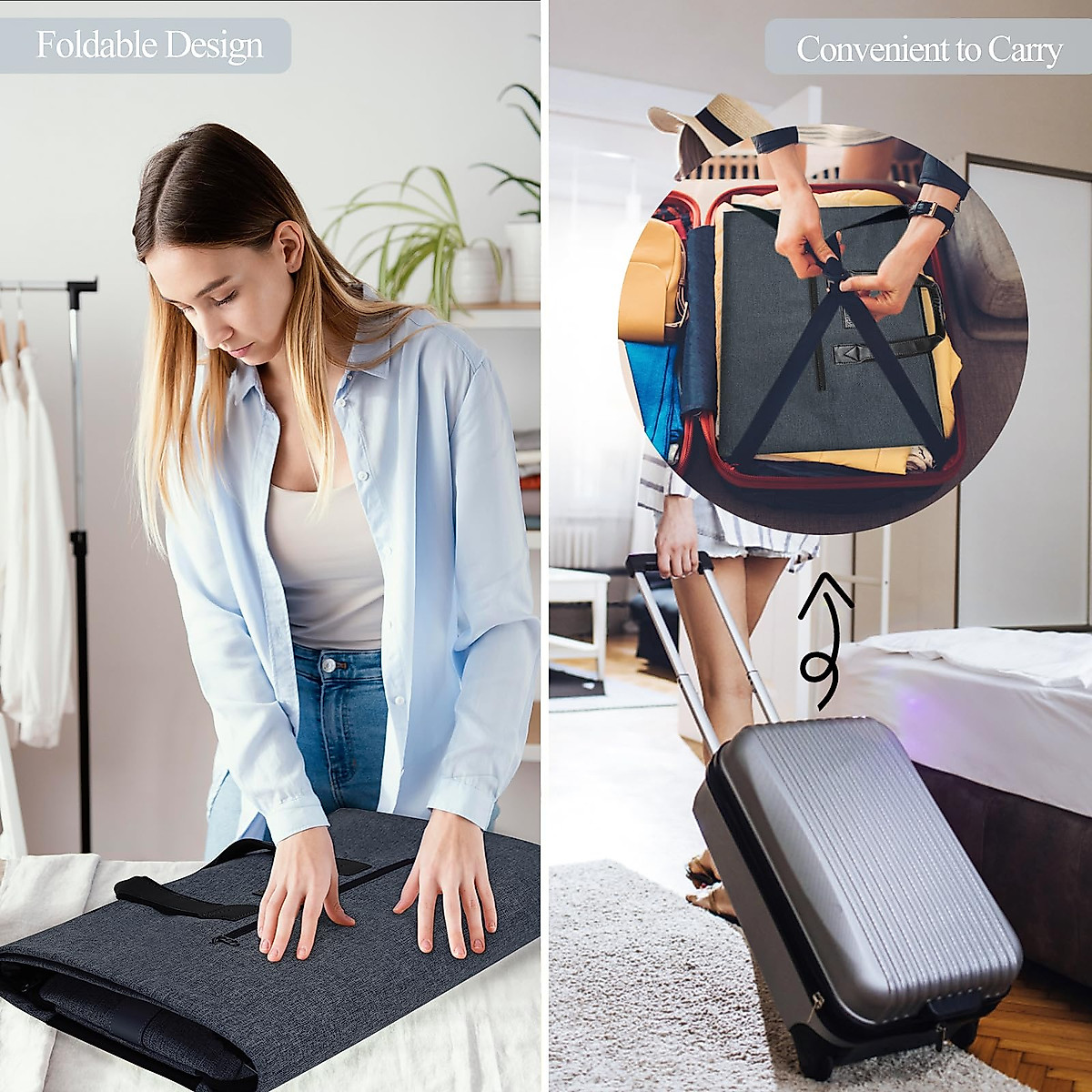 Suit Garment Bags for Men Travel, zalupri Convertible Carry on Garment Bags with Shoulder Strap - 2 in 1 Hanging Suitcase Suit Duffel Bag for Men Women, Black