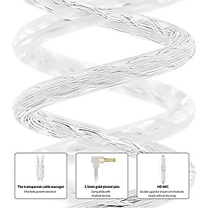 CCA CRA+ in Ear Monitor Earphone, Patented Ultra-Thin Diaphragm Dynamic Driver IEM, Clear Sound & Deep Bass, Wired Earbuds with Tangle-Free Removable Cord