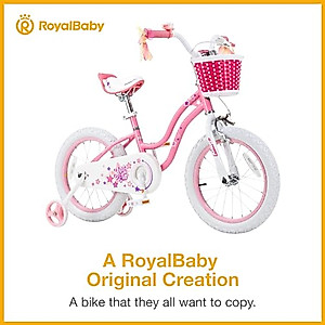 Royalbaby Stargirl Kids Girls Bike Bicycle with Basket Training Wheels Kickstand 16 Inch Pink