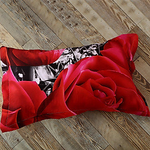 3D Bedding Set Home Textile Hot Red Rose Pattern 4pcs Queen Size Duvet Cover Sets Full King Twin Red Bed Sheet Set