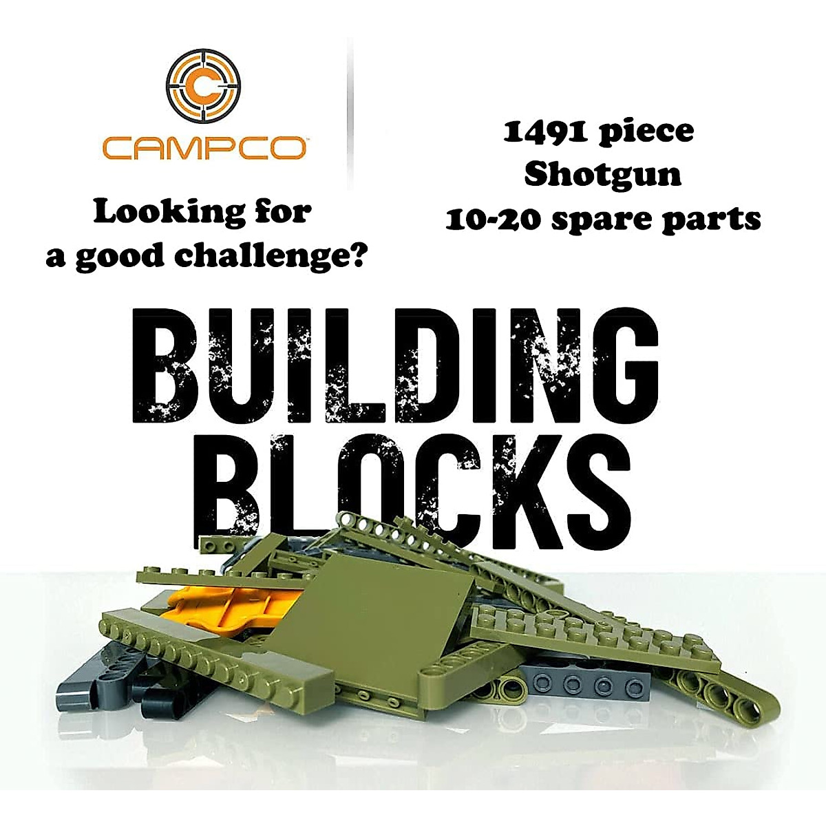 CampCo Sniper Rifle Gun Building Blocks Blaster Kit, like Lego & NERF, 14+ yrs & Adults, 1491 pcs 3D, Simulation Weapon Toy, DIY, Mechanical Model Kit