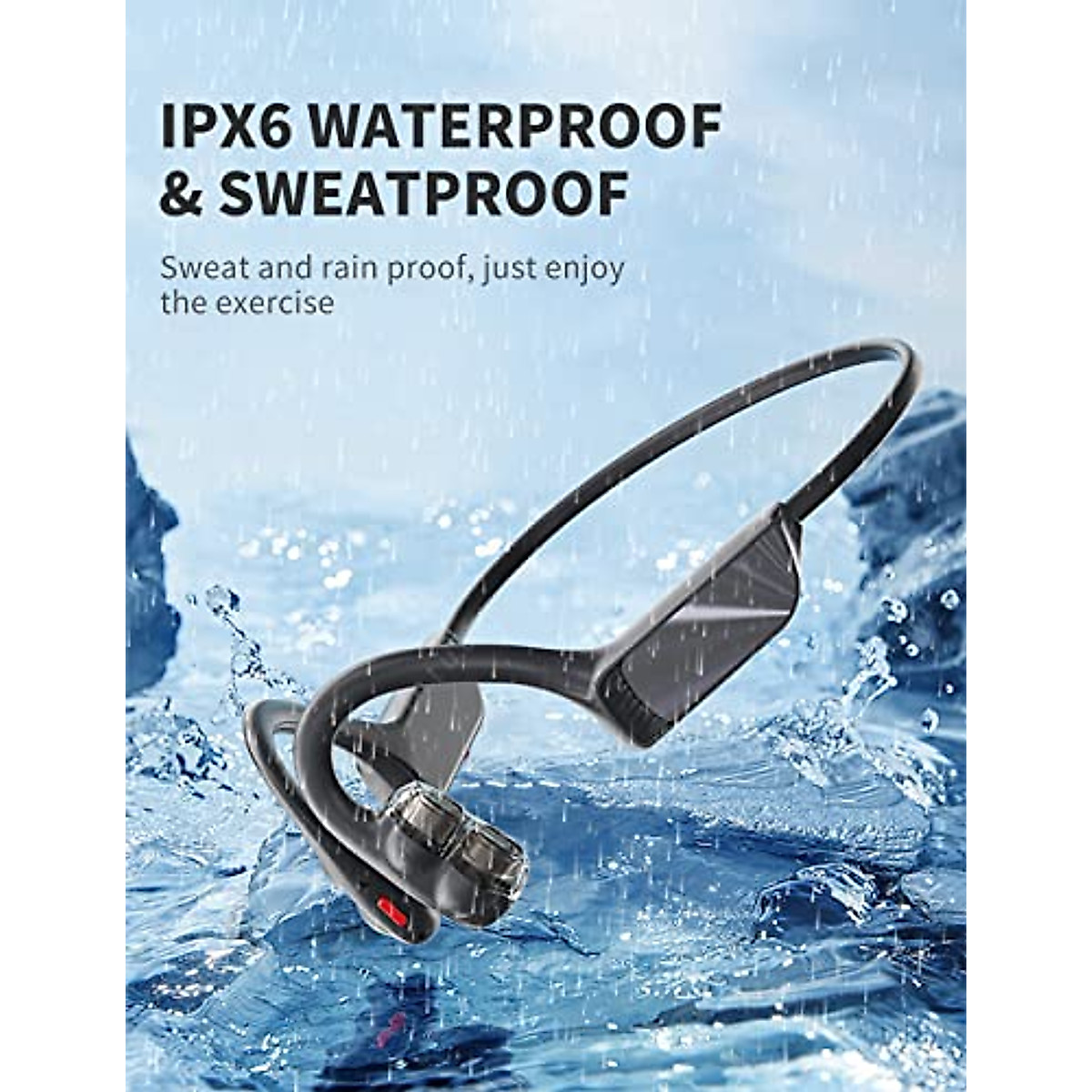 Bone Conduction Headphones, 𝟮𝟬𝟮𝟯 𝙐𝙥𝙜𝙧𝙖𝙙𝙚𝙙 Dual Speaker Open Ear Headphones Bluetooth 5.3, Sweatproof Sports Wireless Earphones with Mic for Running, Cycling, Hiking, Driving and Fitness