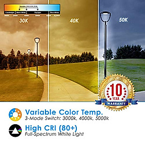 NUWATT LED Street Post Top Area Light Circle Pole Round Fixture, 4,550 Lumens Dusk to Dawn Photocell Fixture 35W (75/100W Equivalent) Outdoor Pathway Pole Light Yard Light Fixture UL/DLC Listed