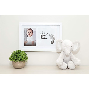 Little Pear Baby Handprint & Footprint Frame, Gender-Neutral Baby Prints Frame, Baby Girl or Baby Boy Prints Picture Frame, White