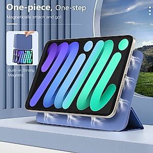 TiMOVO Case for iPad Mini 7 2024 (A17 Pro) / iPad Mini 6 2021, iPad Mini 7th/6th Generation Case 8.3 inch, Strong Magnetic Smart Folio Trifold Stand Cover, Support Apple Pencil Pro- Navy Blue