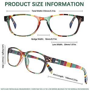 CLASAGA Reading Glasses for Women, Pattern Print Blue Light Blocking Stylish Readers with Spring Hinges (pattern design, 1.25, multiplier_x)