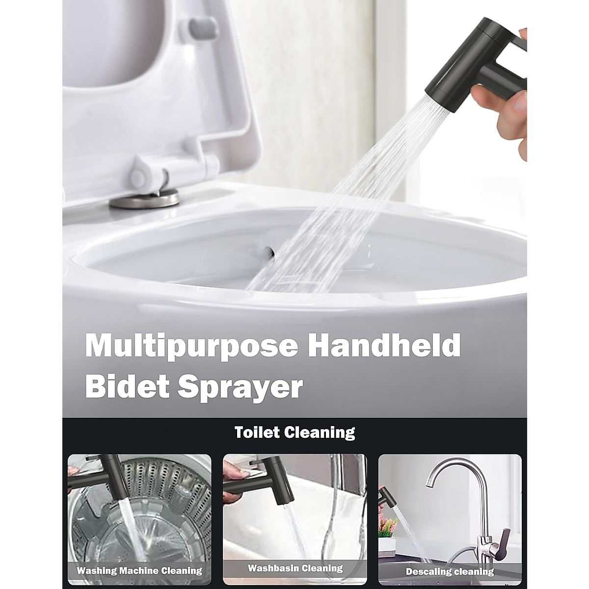 Brass Handheld Bidet Sprayer Head for Toilet and Bath, Durable Brass Handheld Bidet Sprayer for Adjustable Jet Spray in Toilet Bathroom