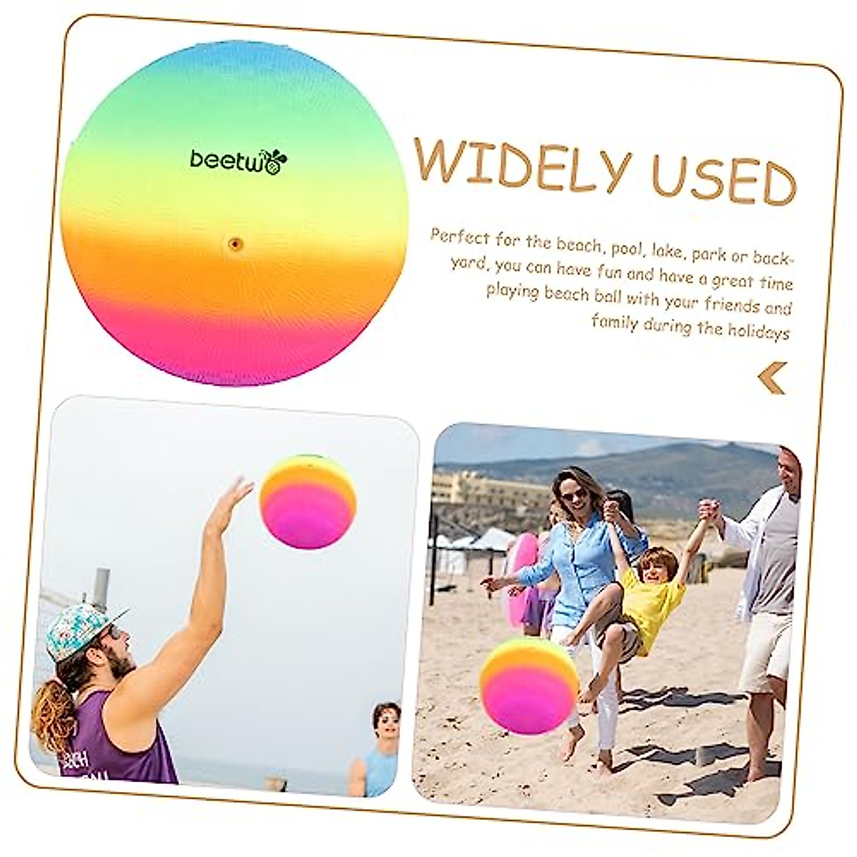 Funny Inflatable Ball Mini Sports Balls Water Balls for Kids Mini Beach Balls Kids Ball Beach Ball for Toddlers Outdoor Rainbow Ball Toy Ball Pat The Ball Child Beach Ball