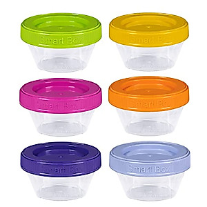 ARNO Food Containers Screw And Seal Lid Twist Tap Storage Organizer Twist Cap 2.0 OZ Set of 6 BPA Free
