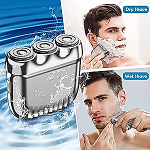 Mini Portable Travel Shaver for Men - Pocket Size Small USB Type C Electric Razor Wet & Dry, Face Washable Professional Shaving, Mens Rechargeable Cordless Waterproof Compact Shave