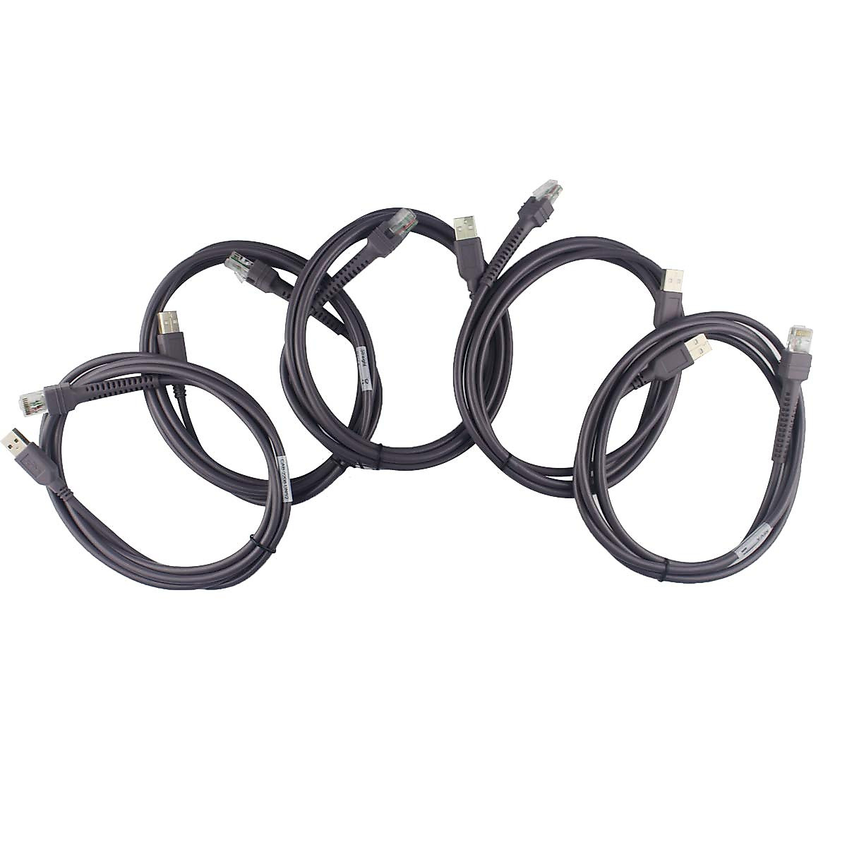 5-Pack USB Cable for Motorola Symbol LS2208 LS4208 DS6708 Barcode Scanner USB Type A CBA-U01-S07ZAR