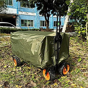 DaMga Garden Wagons Cover, Heavy Duty Outdoor Collapsible Cart Cover, 35x19x17 Inch Dustproof Rain Cover for Grocery, Garden, ATV, Foldable Utility Truck