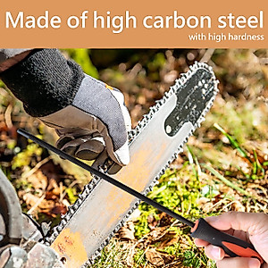 SKZIRI Chainsaw File Set with 3 Sizes 5/32, 7/32, 3/16 inch, 3PCS Chainsaw Sharpener Set Tool Kit Chain Sharpening File Sharpening File Steel with Plastic Handle Round Files for Chainsaw Chain