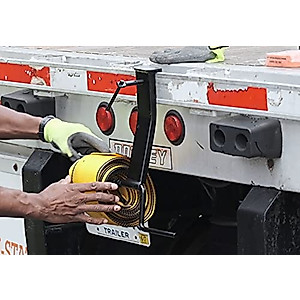 Mytee Products Strap Winder for Flatbed Trailer - Black Powder Coated Steel, Cargo Tie Down Ratchet Strap Winder - Winch Strap Roller for 2", 3", 4" Straps - Trucking Accessories for Trucks