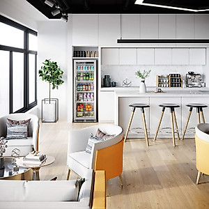 EdgeStar VBM101 22 Inch Wide 10.1 Cu. Ft. Commercial Beverage Merchandiser With Temperature Alarm and Reversible Door - Stainless Steel