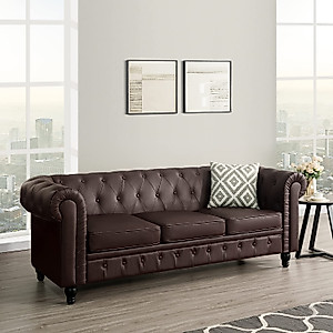 Naomi Home Emery Sofa Espresso/Air Leather