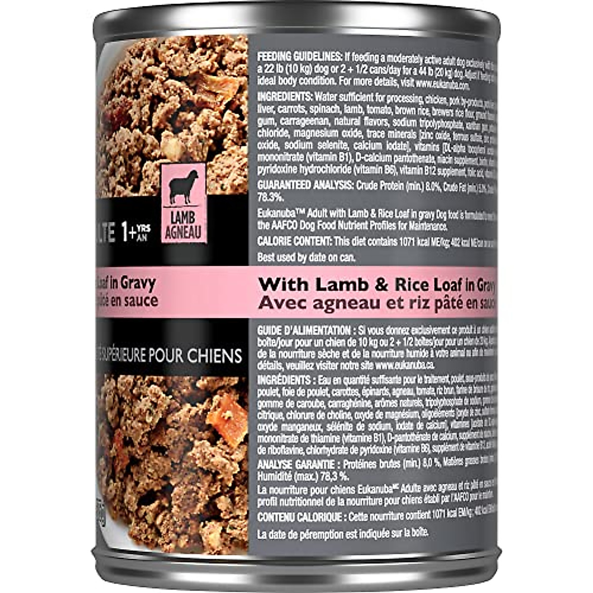 Eukanuba Adult With Lamb & Rice Canned Wet Dog Food, (12) 13.2 oz Cans