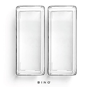 BINO | Oblong Plastic Drawer Organizer Bin, 2 Pack | THE ARTISAN | Multi-Purpose | Durable | BPA-Free | Desk Drawer Organizer | Vanity Organizer | Bathroom Drawer Organizer | Makeup Drawer Organizer
