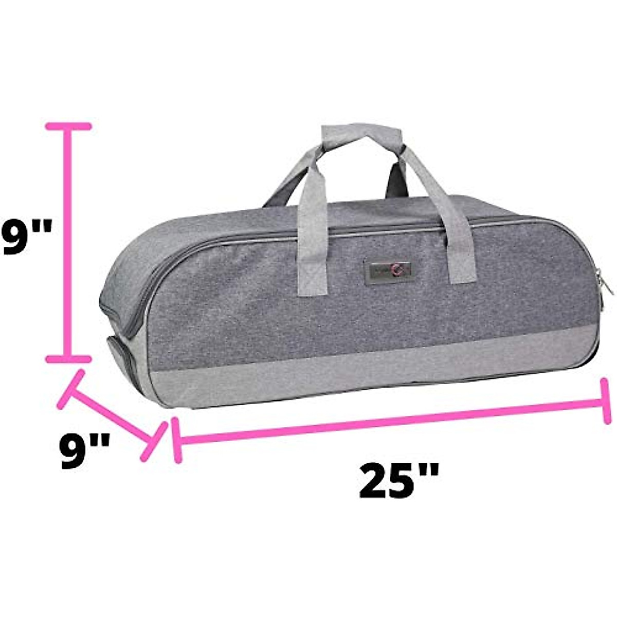 Everything Mary Rolling Craft Tote for Cricut, Brother, Silhouette Machines, Grey Heather - Machine Carrying Storage Bag for Air, Maker, Explore, Cameo - Travel Carry Case for Vinyl & Accessories