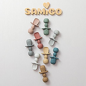 SAMiGO Silicone Baby Spoons Self Feeding 6+ Months - Infant Toddler Utensils - First Stage Baby Led Weaning Feeding Supplies - Set of 3 Pack
