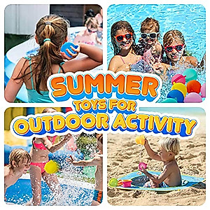 AIFEIRIC Reusable Water Bomb Balloons, Quick Refillable Water Balloon for Kids & Adults,Splash Water Ball for Summer Outdoor Activities(12pack)