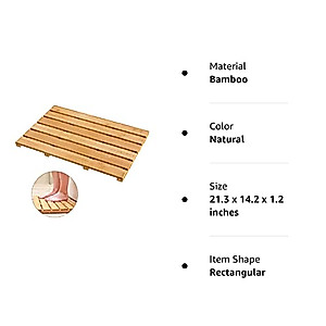 Bath Mat for Luxury Shower - Non-Slip Bamboo Sturdy Water Proof Bathroom Carpet for Indoor or Outdoor Use