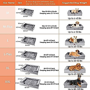 EHEYCIGA Orthopedic Dog Beds for Extra Large Dogs, Waterproof Memory Foam XL Dog Bed with Sides, Non-Slip Bottom and Egg-Crate Foam Big Dog Couch Bed with Washable Removable Cover, Grey