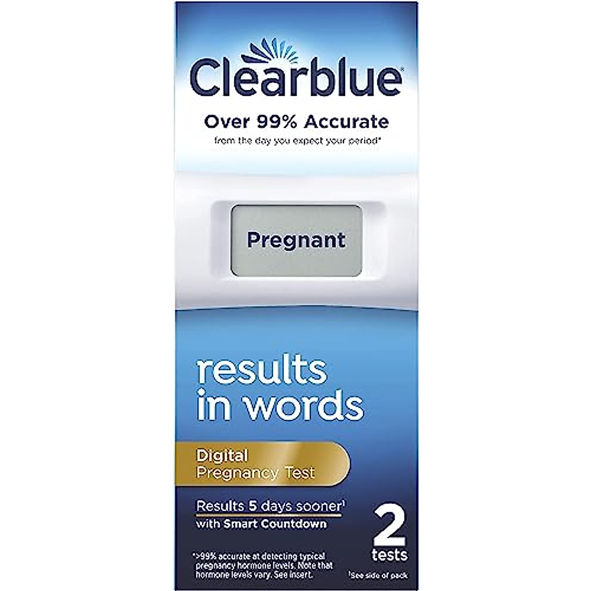 Clearblue Digital Pregnancy Test with Smart Countdown, 2 Count