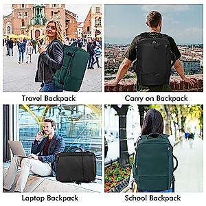 Beraliy Large Travel Backpack, Flight Approved Personal Item Bag, 17 Inch Laptop Backpack, 40L Carry On Luggage Daypack, Business Weekender Overnight Bag, Peacock Blue