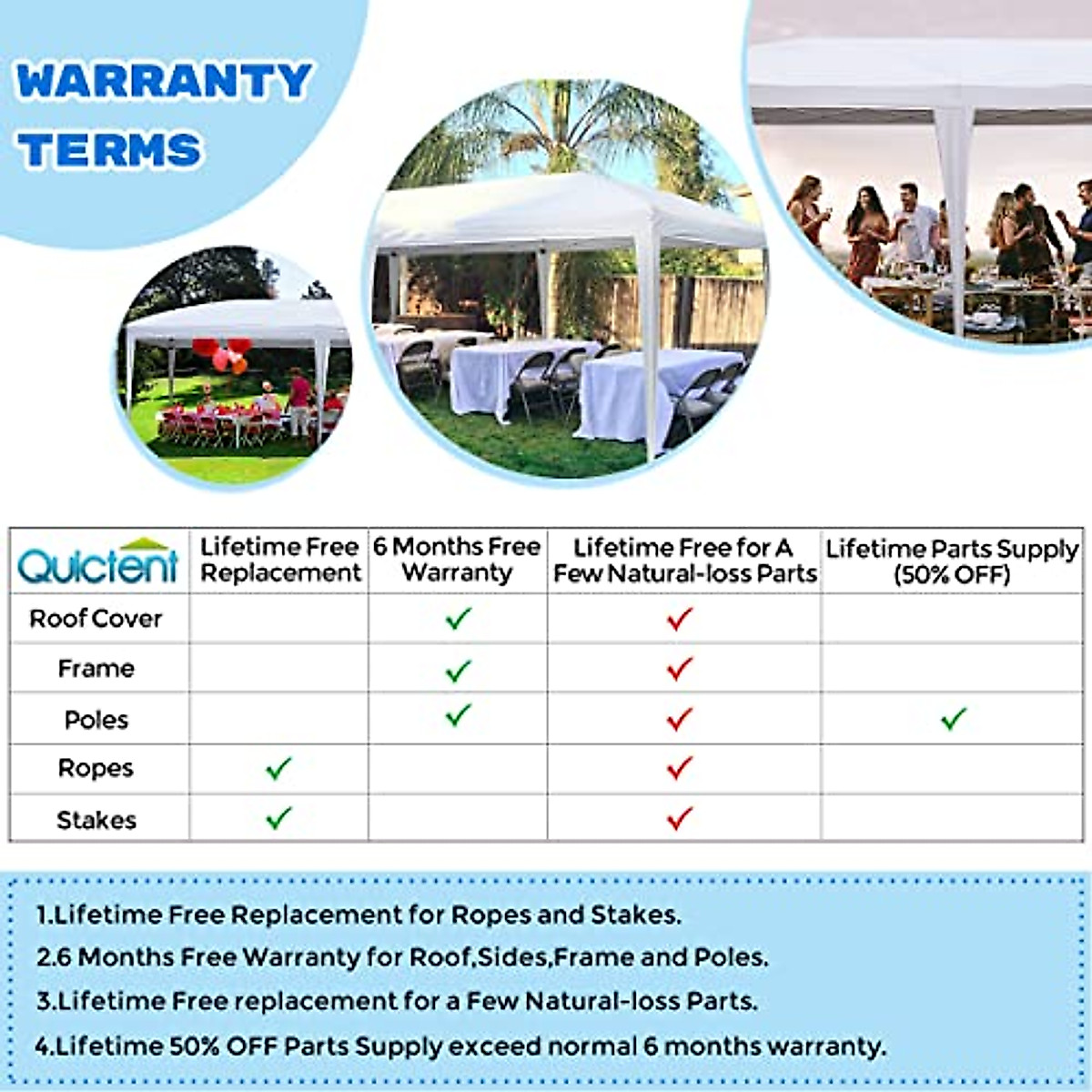 Quictent 10x20 ft Ez Pop up Canopy Tent Instant Shelter Party Tent Outdoor Event Gazebo Waterproof with 6 Sand Bags (White)