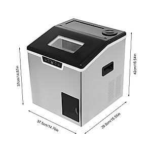 Self Dispensing Nugget Ice Maker, Crunchy Pebble Ice Maker, Countertop Crushing Ice Maker for Home Office Party RV, Portable Fast Ice-Making Automatic Cleaning Ice Maker
