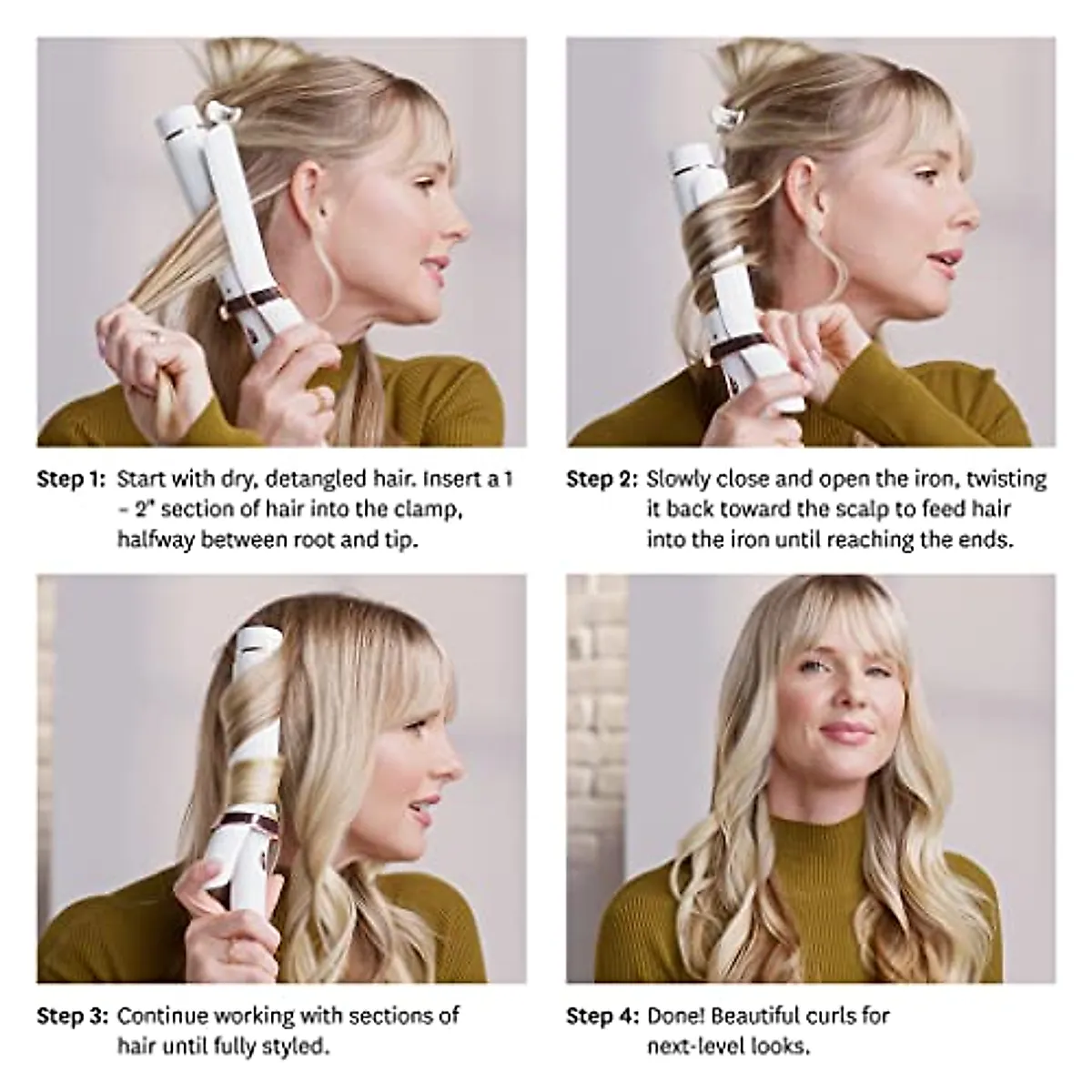 T3 SinglePass Curl Professional Curling Iron Custom Blend Ceramic Long Barrel Curling and Wave Iron with Adjustable Heat Settings for Shiny Smooth Curls and Waves