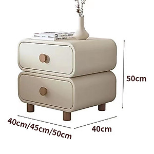 WestUx Modern Minimalist Nightstand, Luxury Solid Wood Bedside Table with Drawer Side Table Bedside Furniture for Bedroom Living Room,E,45x40x50cm(18x16x20inch)