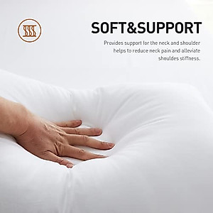 Acanva Cooling Bed Pillows for Sleeping 2 Pack, 3D Microfiber Filling Luxury Soft Supportive Plush for Side Back and Stomach Sleepers, with Breathable Removable Cover, Queen Size, White 2 Count