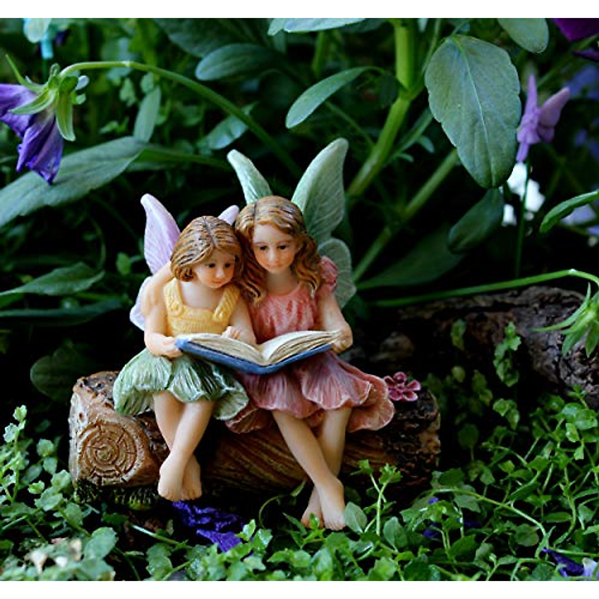 PRETMANNS Fairies for Fairy Garden - Garden Fairy Figurines - Garden Fairies for a Miniature Fairy Garden - Adorable Sitting Fairy Garden Fairies - 1 Piece Sister Fairies
