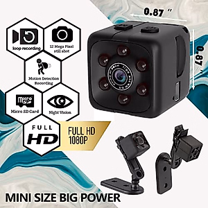 Hidden Spy Camera Mini Wireless Small 1080P Security Camera Camaras Espias Ocultas Motion Activated Detection Night Vision Small Indoor Outdoor Nanny Cam for Cars Home Apartment Gift Exclude SD Card