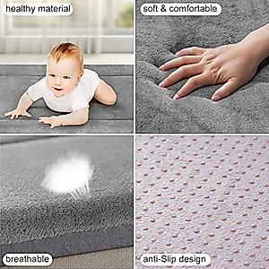 JoicyCo Dog Bed Crate Pad Mat Soft Mattress 42 in Non-Slip Washable Pet Dog Beds for Large Dogs Kennel Pad, Clay Gray L