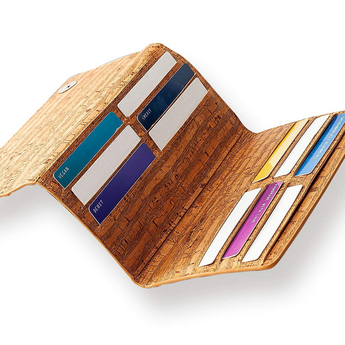 Corkor Cork Slim Long Wallet – Women’s Clutch - RFID Blocking - Vegan Leather – Cruelty Free – Eco Friendly - Zebra