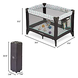Pamo Babe Portable Baby Playpen, Baby playard for Toddlers,Portable Crib with Storage Bag (Grey)
